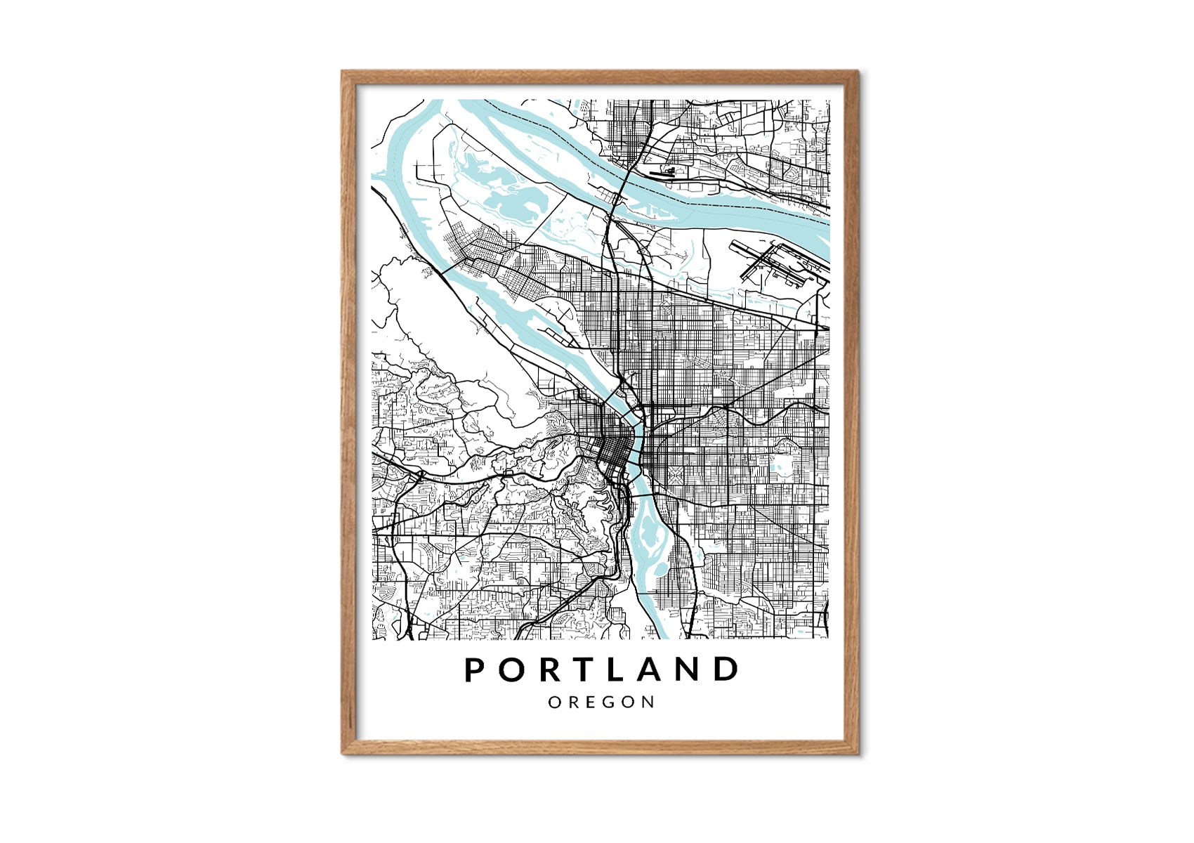 Printable Map Of Oregon Cities Vintage Oregon City Oregon Map Poster,